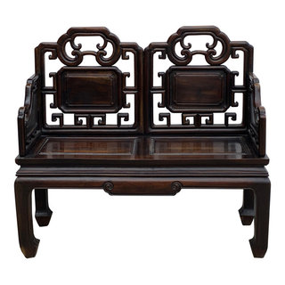 Vintage Chinese Fujian Double Seat Wood Opera Bench with Back Hcs7804 ...