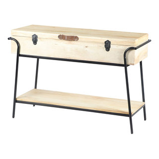 The Urban Port Handmade Wood and Metal Box Console Table W Removable ...