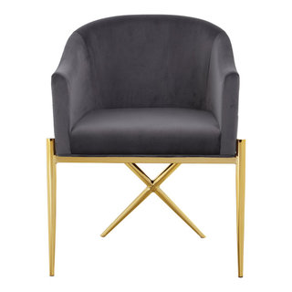 Xavier Velvet Dining Chair - Midcentury - Dining Chairs - by Meridian Furniture | Houzz