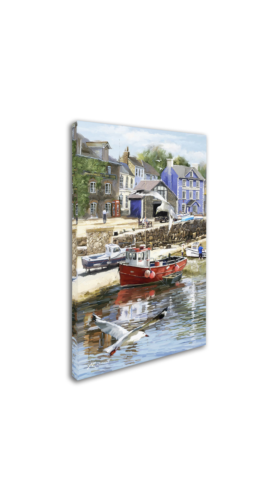 The Macneil Studio 'Coastal Town' Canvas Art, 19"x12" - Beach Style ...