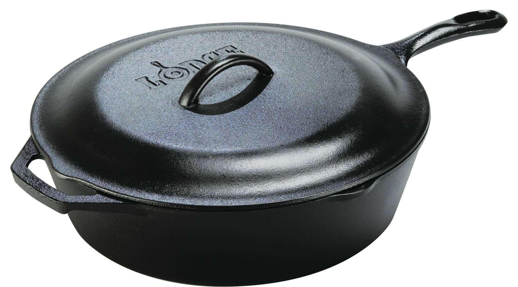 Lodge Logic Pre-Seasoned Cast Iron Covered Chicken Fryer, 3 Quart ...