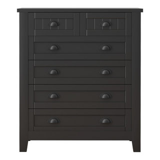 4 Large & 2 Small Drawers Dresser Cabinet With Shell-shaped Handle ...