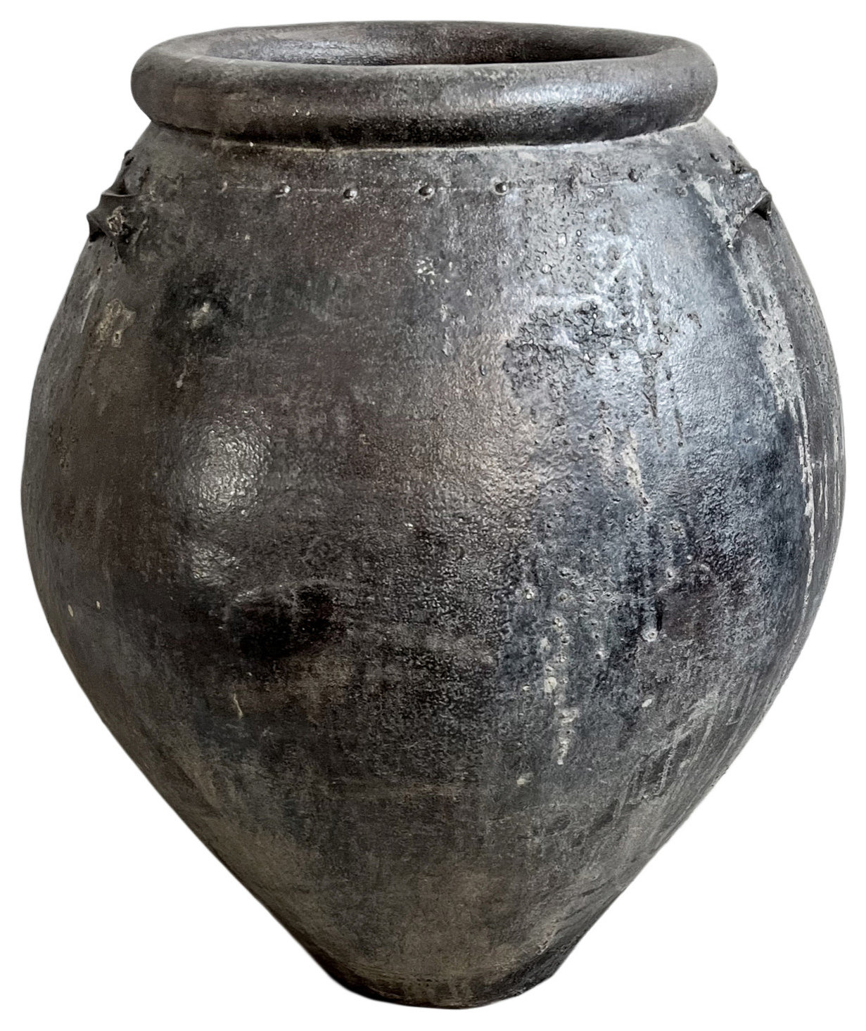 Tuscan Black Earth Ware Pot - Farmhouse - Outdoor Pots And Planters ...