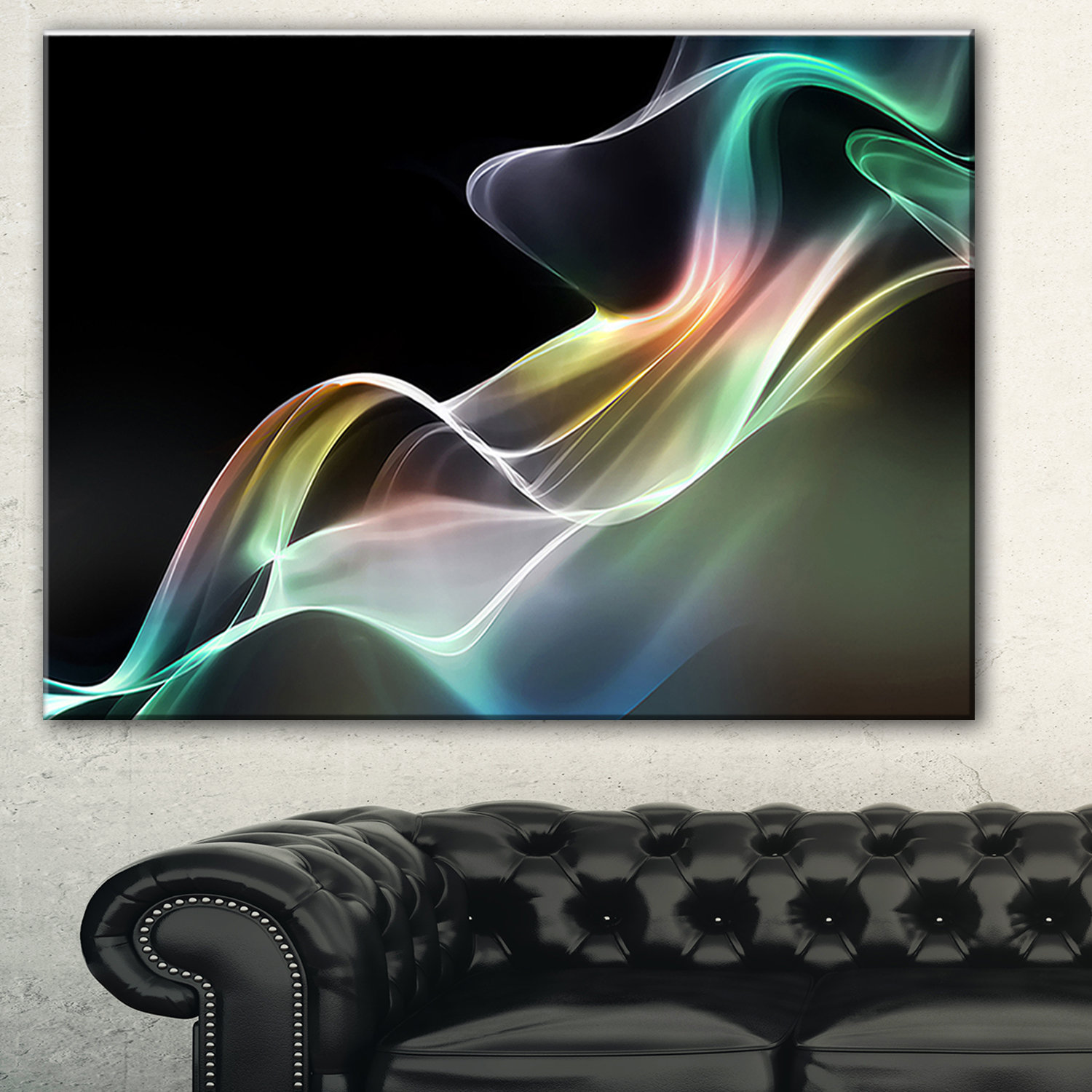 "Abstract Smoke Reflection" Abstract Digital Art Canvas Print, 40"x20 ...