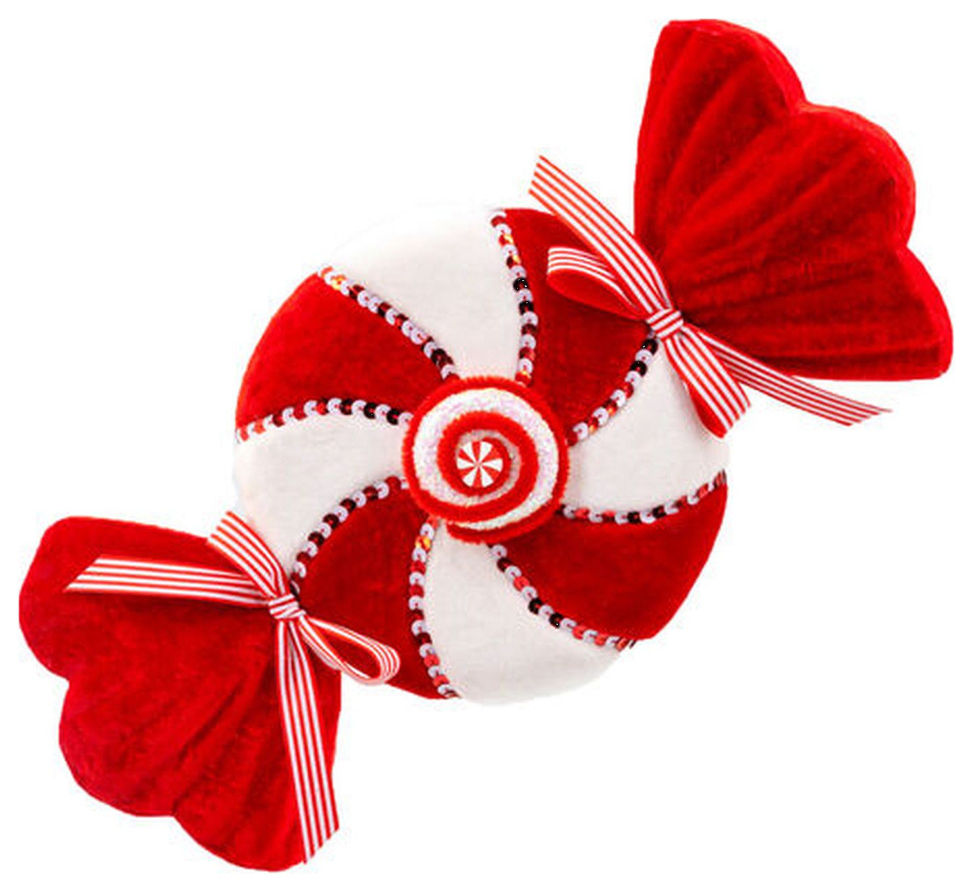 December Diamonds Candy Cane Lace 14In Red Peppermint Candy ...