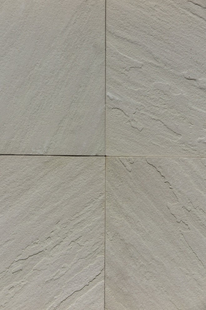 Jade White Sandstone Tiles, Brushed Finish, 18"x18", Set of 160 ...