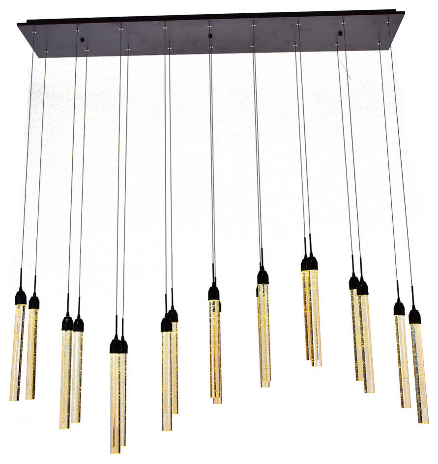 Clear Crystal Bubble Rod LED Light Fixture, Chrome Frame, Hardware ...