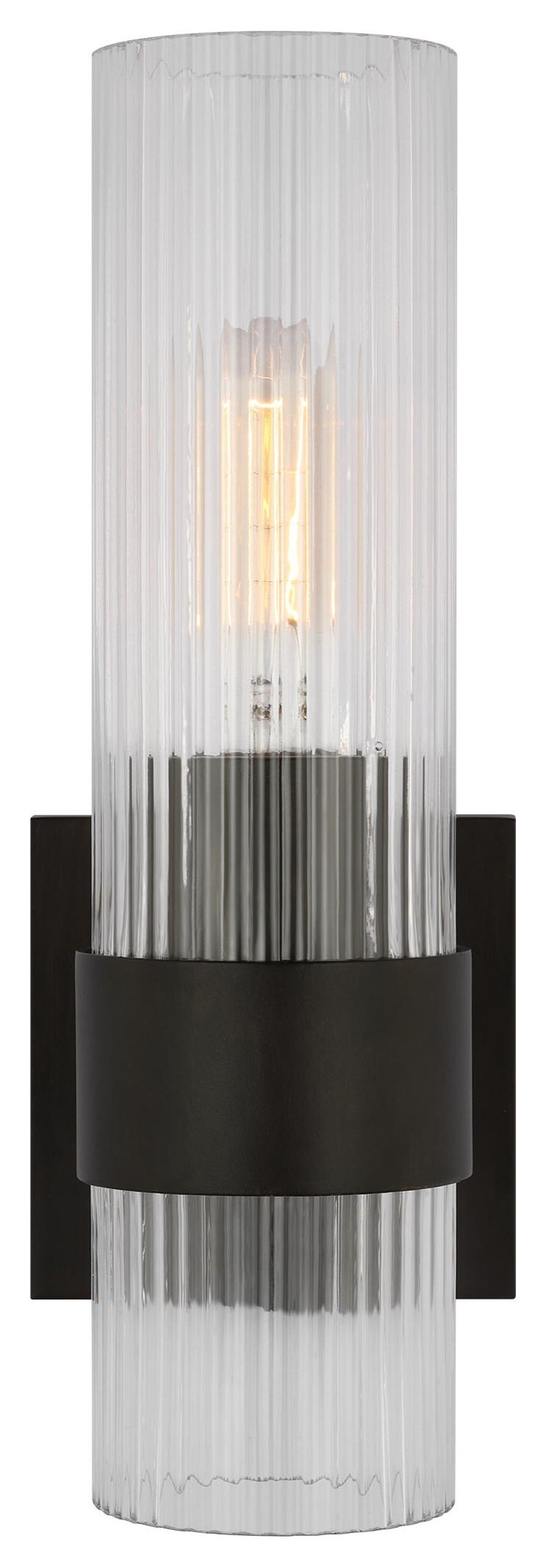 Geneva 1-Light Indoor Bath Vanity Wall Sconce, Aged Iron - Transitional ...