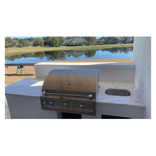 Outdoor Kitchen: Chamonix White Dolomite Countertop - Patio - Other ...