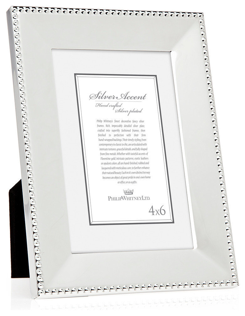 Remi Beveled Beaded Frame, Silverplated - Transitional - Picture Frames ...