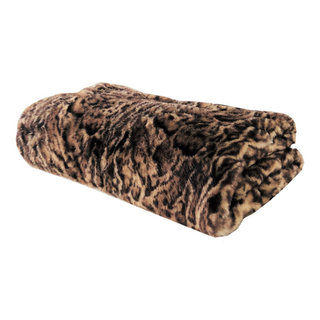 Luxurious Faux Fur Leopard Throw Blanket - Contemporary - Throws - by ...