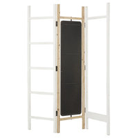 Foldable Room Divider, 3 Panel Design With Mirrored Shades & Ladder ...