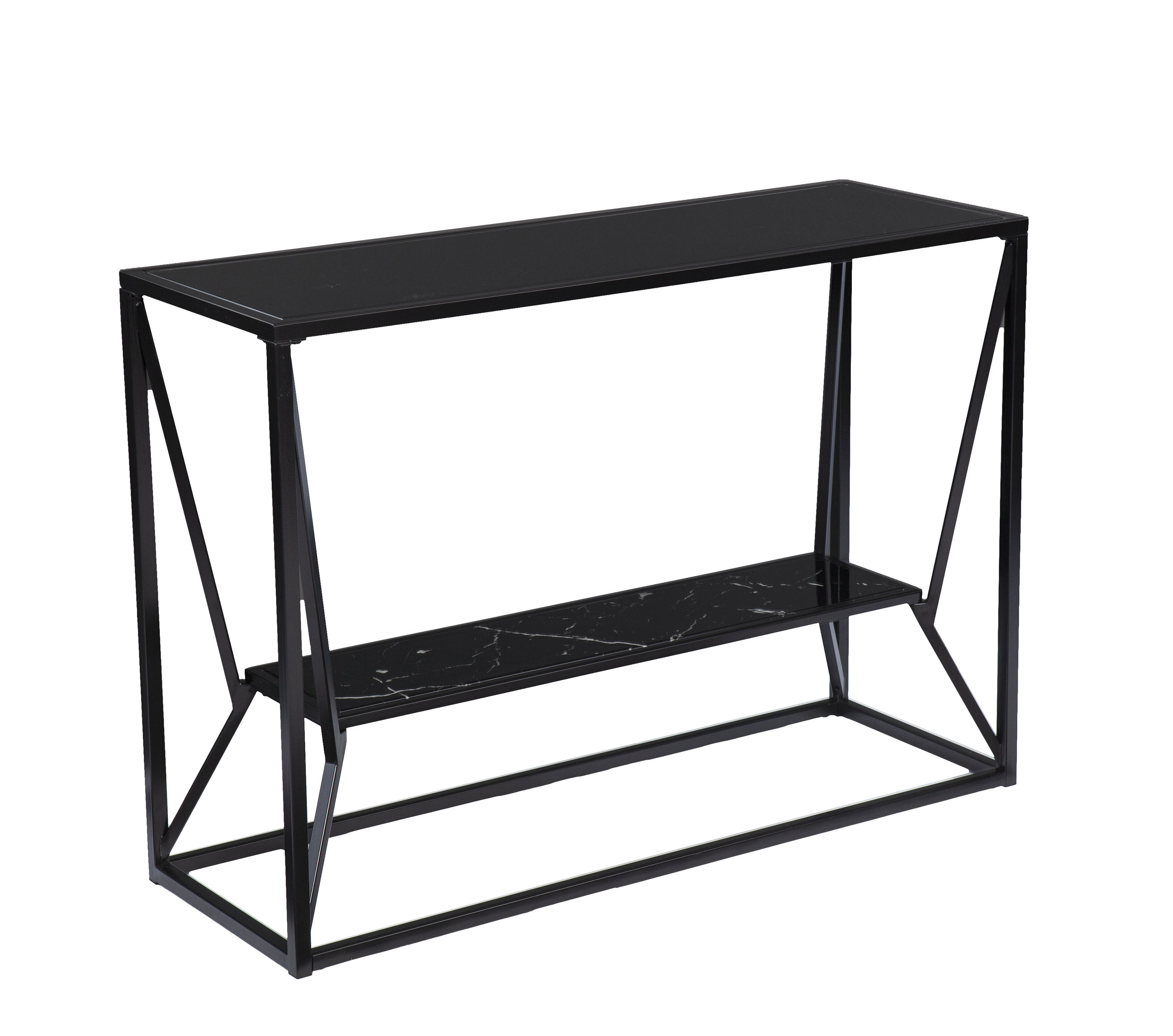 Eklund Long Glass-Top Console Table - Transitional - Console Tables ...