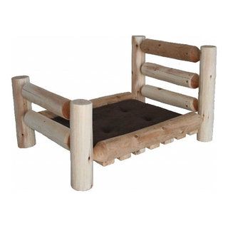 Rustic And Natural Cedar Log Medium Replica Pet Bed - Rustic - Dog Beds ...