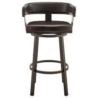 Cohen 30 Bar Height Swivel Bar Stool in Java Brown Finish and Chocolate ...