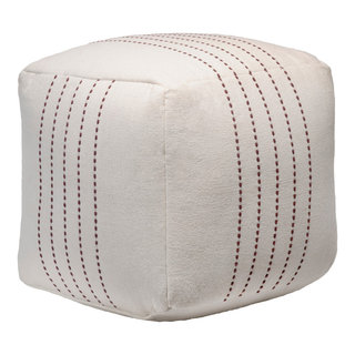 nuLOOM Cotton Dotted Pinstriped Pouf, 18" Hx18" Wx18" D - Contemporary - Floor Pillows And Poufs ...