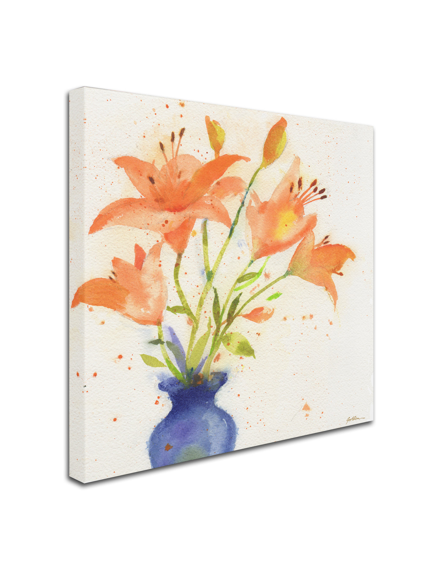 Sheila Golden 'Tiger Lily Bouquet' Canvas Art, 14"x14" - Traditional ...