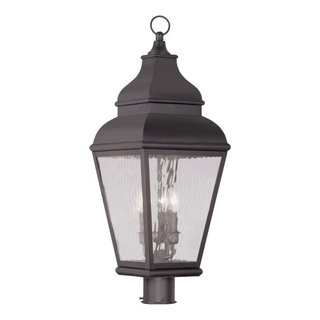 3 Light Outdoor Post Top Lantern in Farmhouse Style - 10 Inches wide by ...