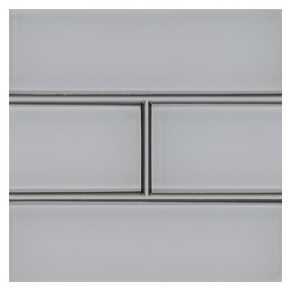 Ice Bevel 4x12 Glossy Glass Subway Tile - Contemporary - Wall And Floor ...