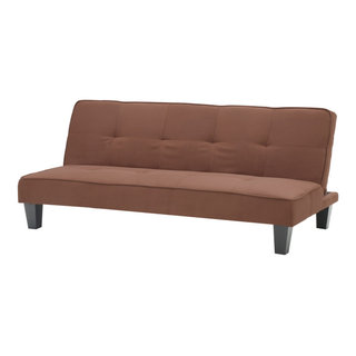Chocolate Faux Leather Armless Sofa - Transitional - Futons - by ...