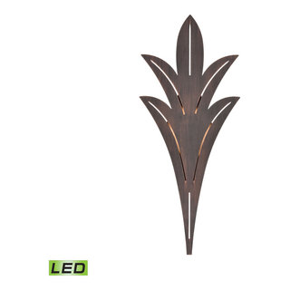 Elk Lighting 1-Light Sconce, Bronze Rust With Laser Cut Aluminum ...