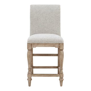 Higgins Street Upholstered Back Stool - French Country - Bar Stools And ...