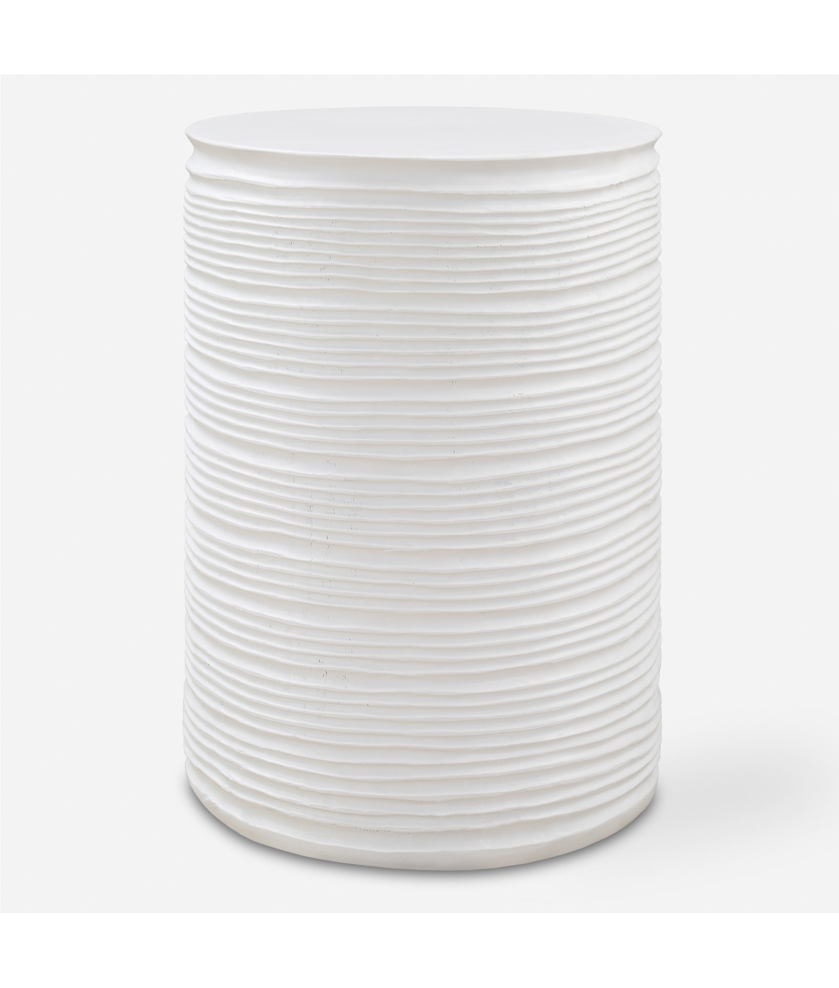 Uttermost 24117 Borderline White Drum Table - Transitional - Side ...