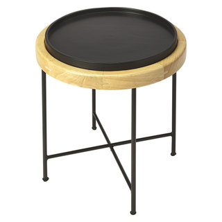 Rochester Wood & Metal Accent Table - Industrial - Side Tables And End ...
