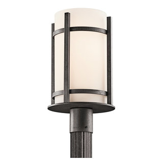 Camden Outdoor Post Mount 1-Light, Anvil Iron - Craftsman - Post Lights ...