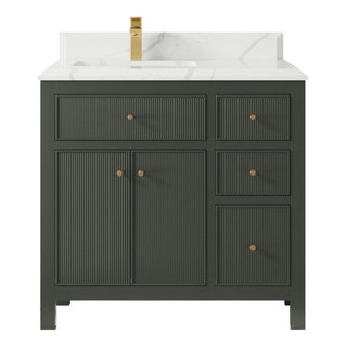Willow Collection Sonoma 36 Left Offset Bath Vanity, 36" Left Offset ...