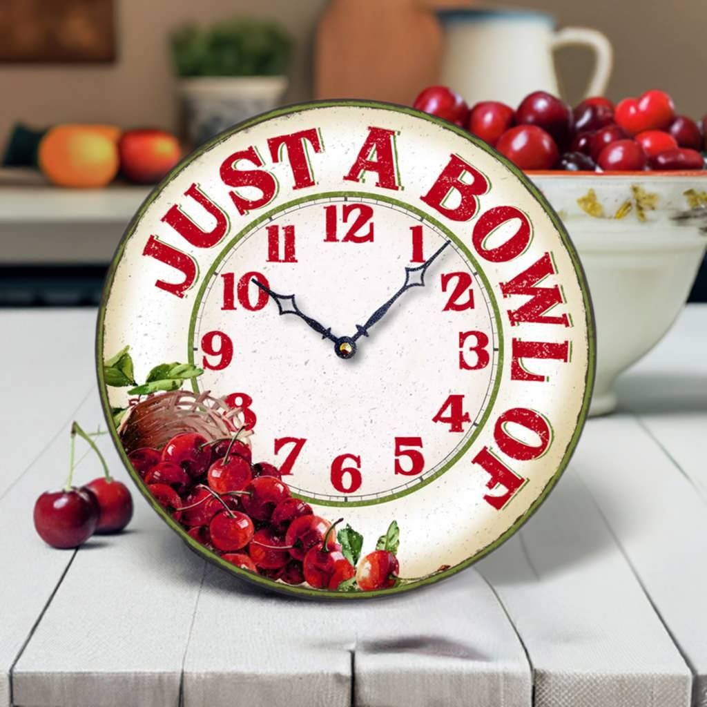 Vintage-Style Casual Kitchen Cherries Clock - Eclectic - Wall Clocks ...