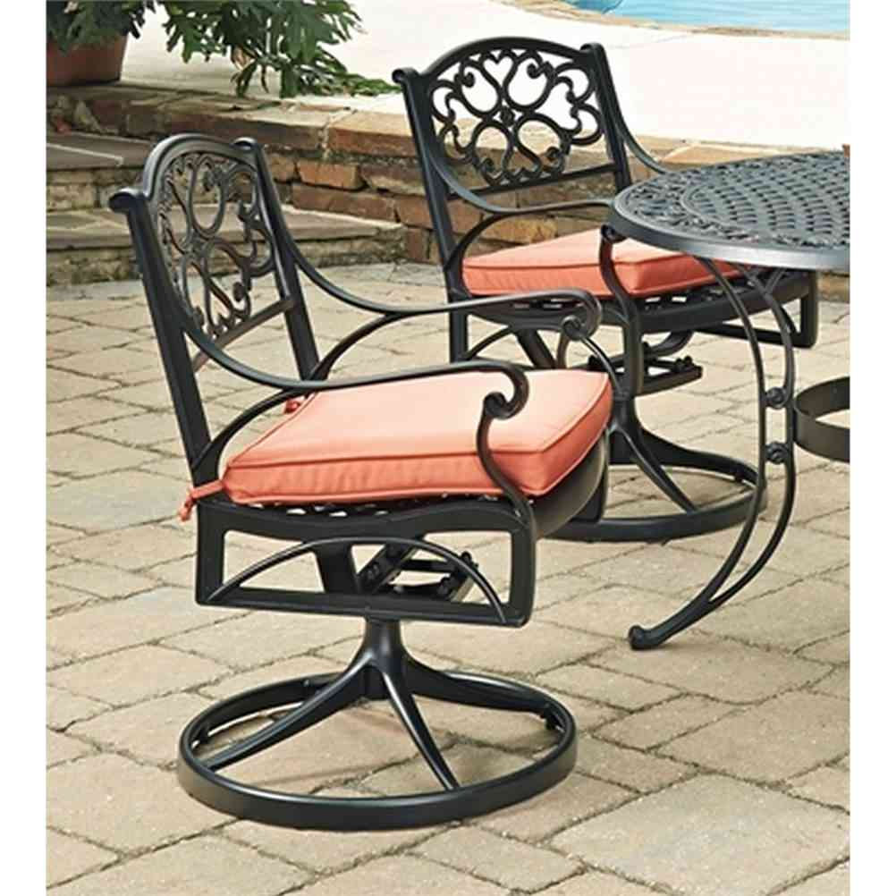Homestyles Sanibel Aluminum Outdoor Swivel Rocking Chair in Black ...