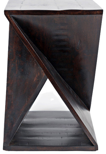 Global Archive Solid Mango Hardwood Modern Angled Jasper Table - Rustic ...