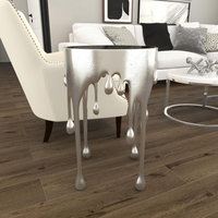 Urban Designs Melting Metal 25" Metallic Drip Design Accent Table ...