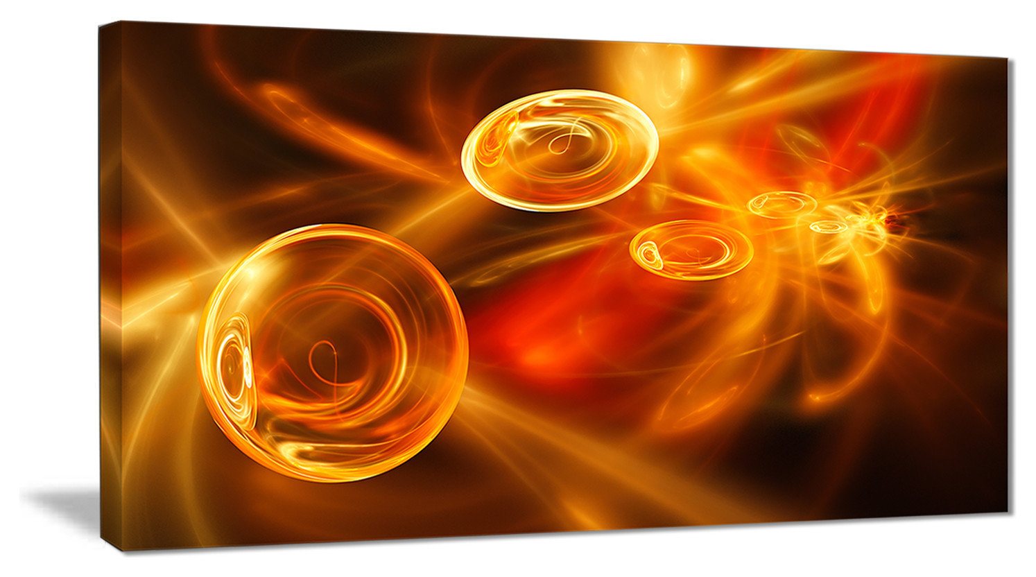 "Yellow Fractal Desktop Wallpaper" Abstract Digital Art Canvas Print ...