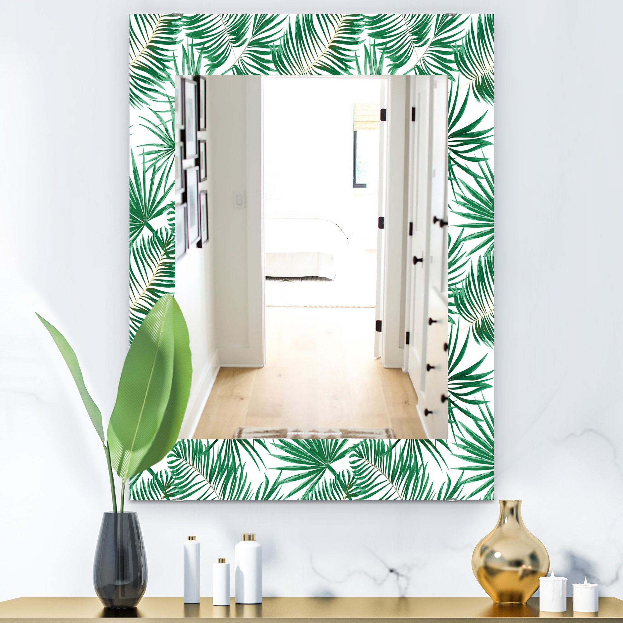Designart Tropical Mood Foliage 12 Bohemian And Eclectic Frameless Wall ...