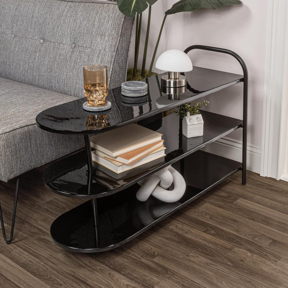 Modern 9-Pair 3-Tier Iron Curved Decker Shoe Rack - Contemporary ...