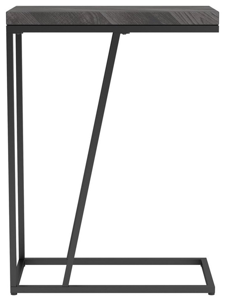 Pemberly Row Modern Rectangular Accent Table in Rustic Grey Finish ...