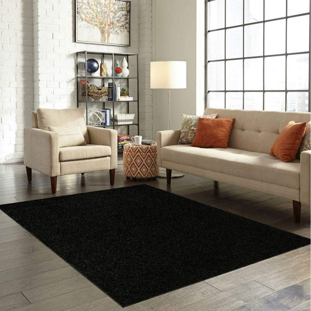 Color World Collection Way Pet Friendly Area Rugs, Black, 6' Octagon ...