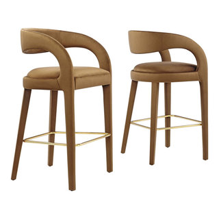 Pinnacle Performance Velvet Bar StoolSet of 2 - Modern - Bar Stools And ...