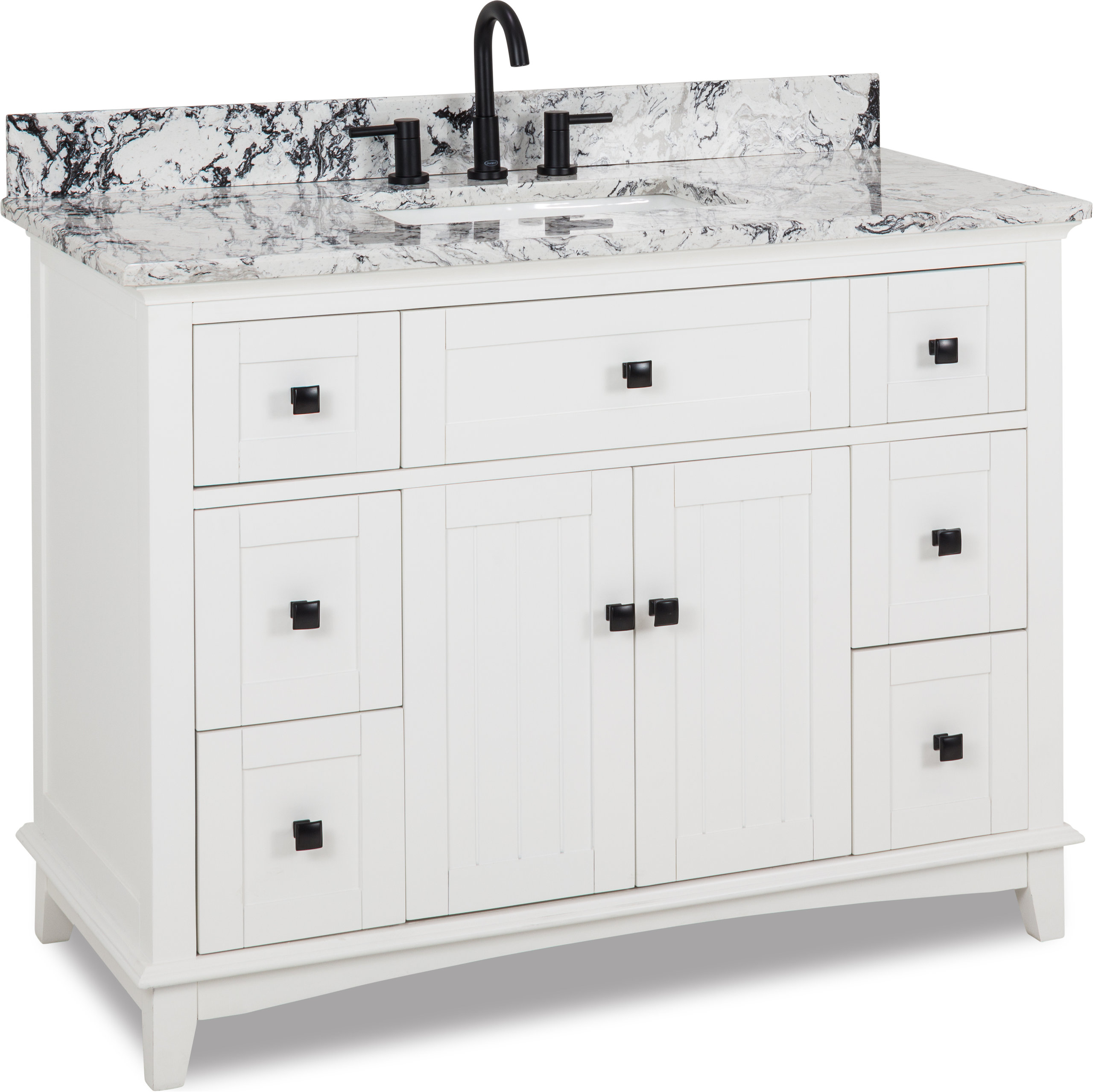 Jeffrey Alexander VN-SAV-48-WH-WB 48" Savino Vanity, White ...