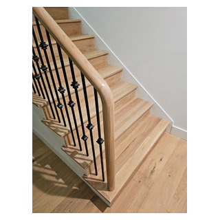 120_Luxurious White Oak Stair with Iron Balusters, Great Falls, 22066 ...