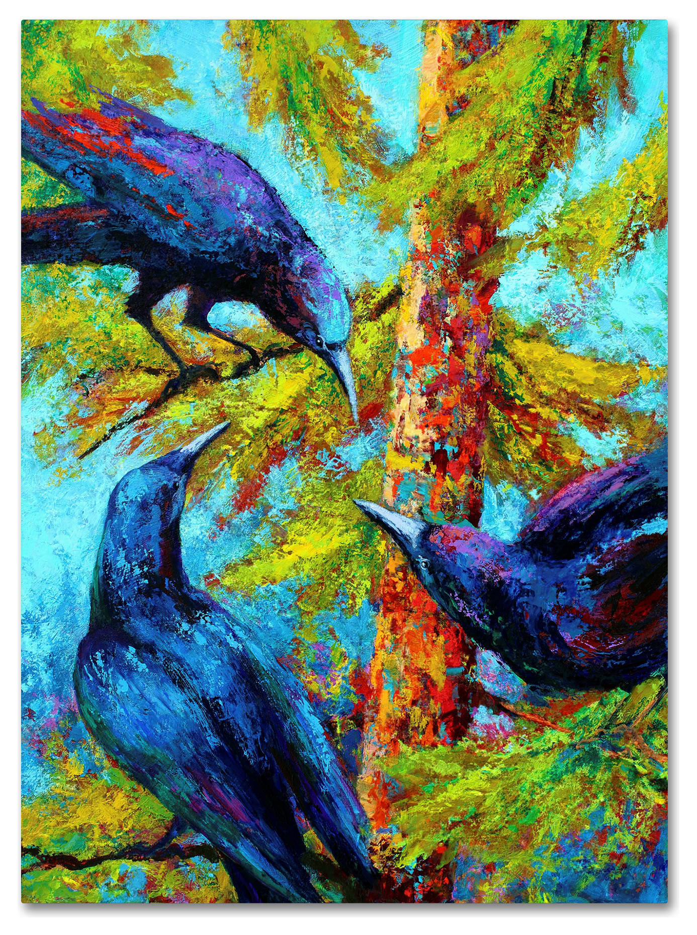 Marion Rose 'Crows 2' Canvas Art, 24"x 18" - Rustic - Prints And ...