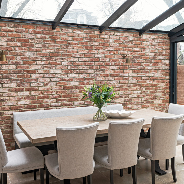 75 Beautiful Dining Room with Brick Walls Ideas and Designs - December ...