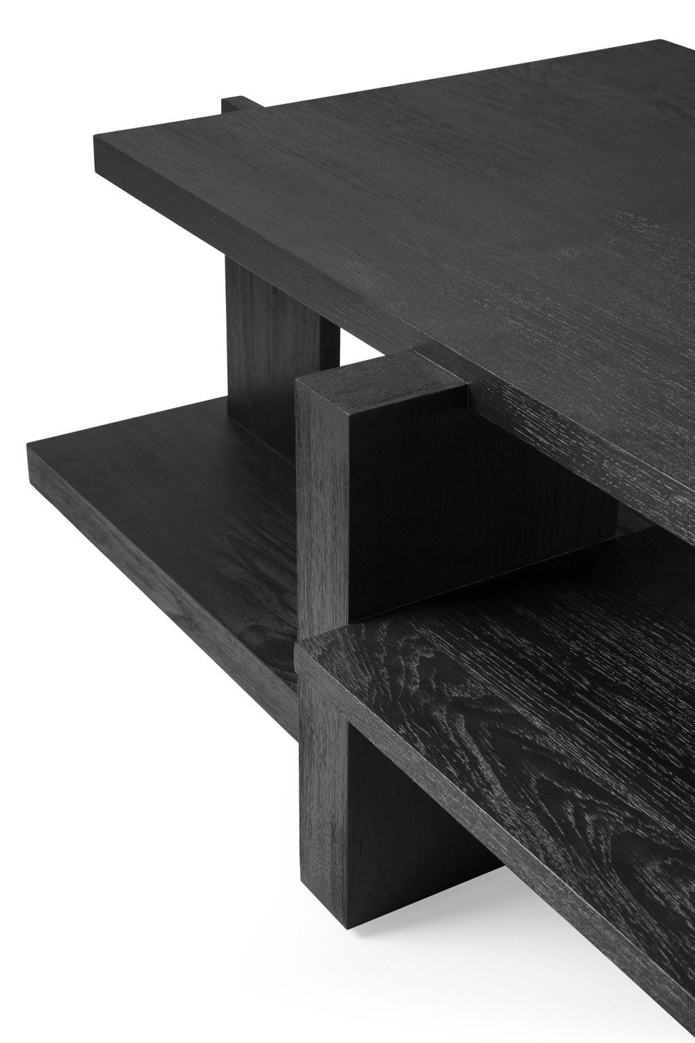 Black Teak Architectural Coffee Table | OROA Abstract - Transitional ...