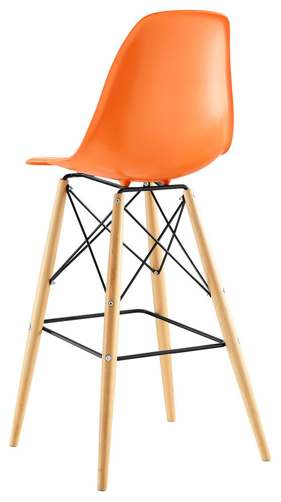 Modern Orange Pyramid Bar Stool, 20.5"Lx21.5"Wx44"H - Midcentury - Bar ...