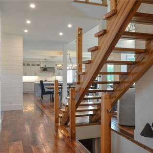 75 Beautiful Rustic Floating Staircase Pictures & Ideas | Houzz