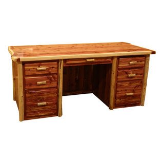 Red Cedar Log Executive Desk - Rustic - Desks And Hutches - by ...