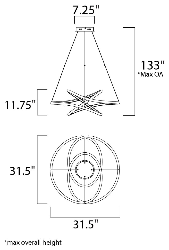Twisted LED Pendant - Modern - Chandeliers - by Buildcom | Houzz
