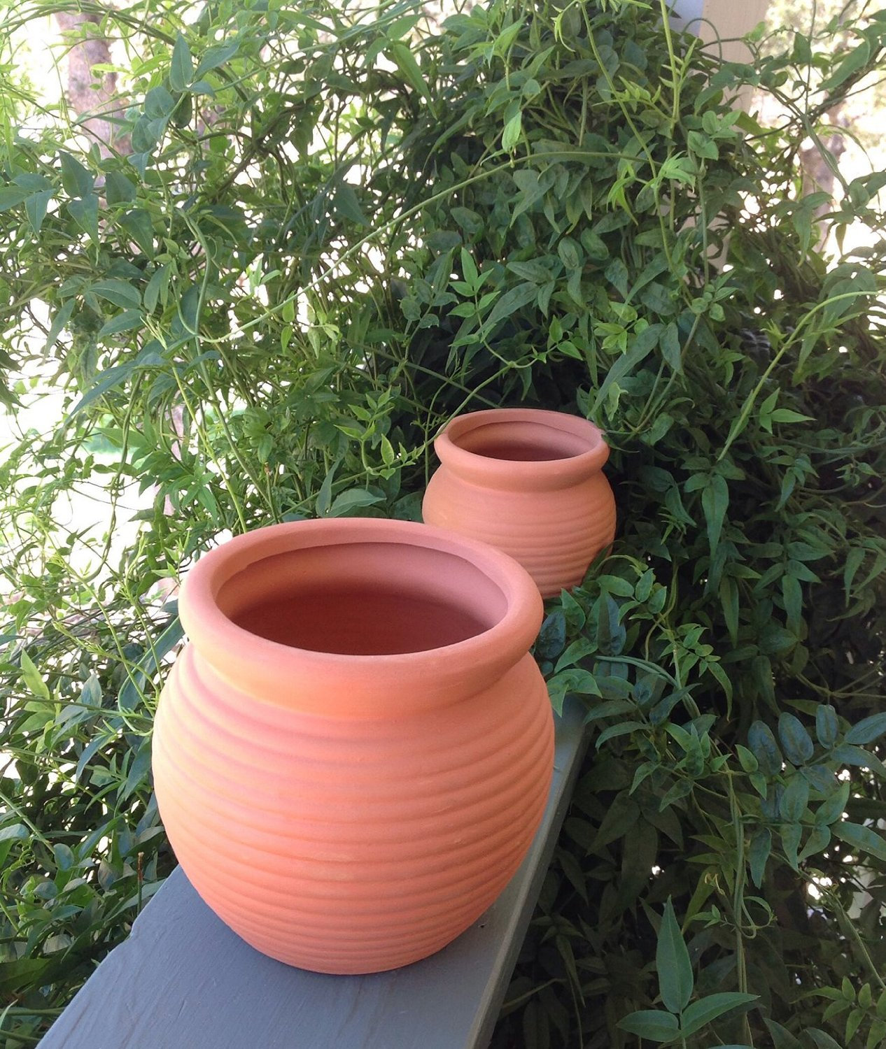 Natural 2-Piece Terra-Cotta Fallen Pot Set - Contemporary - Outdoor ...